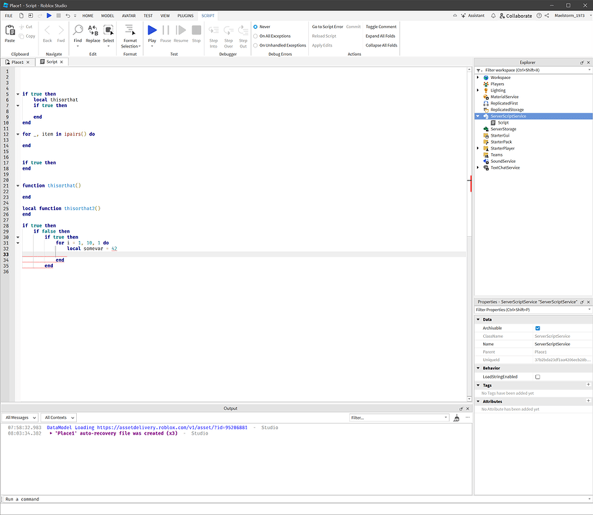 Auto Indent Auto Complete Intermittently Does Not Work After Using