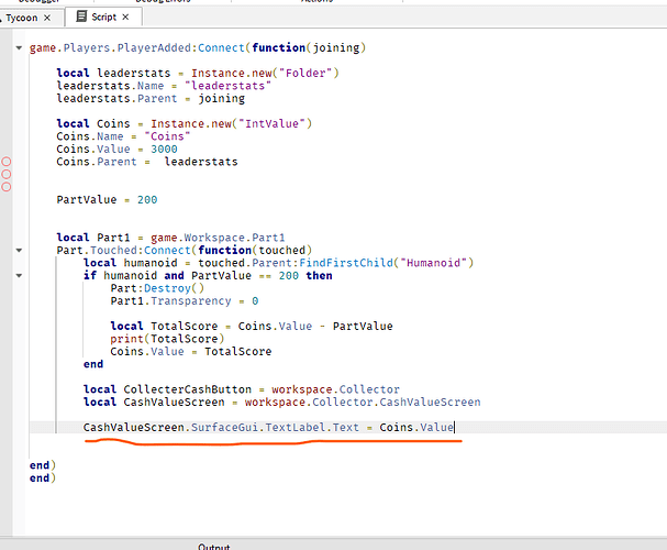 Why Is The Value Of Coins Not Showing Up On My TextLabel Scripting