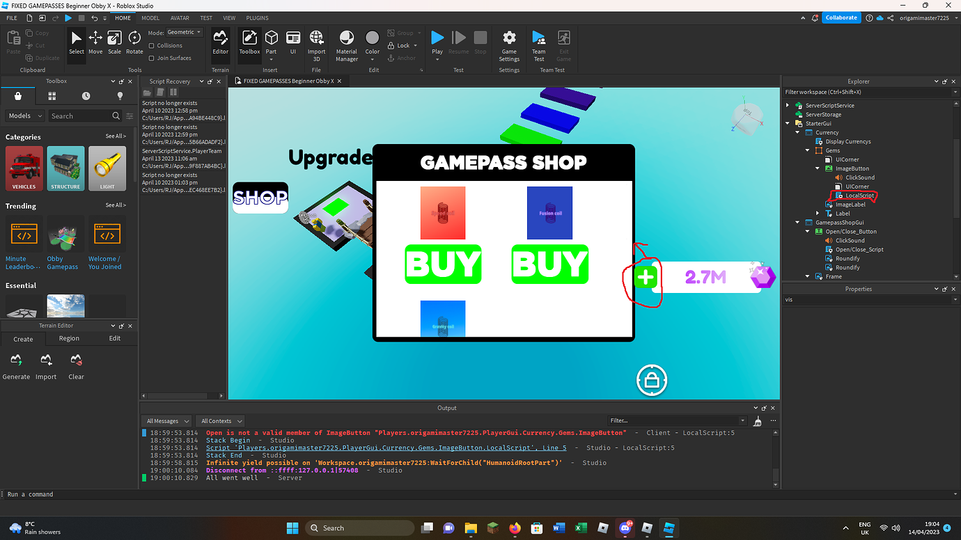 Making An Open Button Scripting Support Developer Forum Roblox