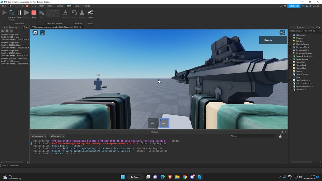 ReplicatedStorage Spring 208 Attempt To Compare Number