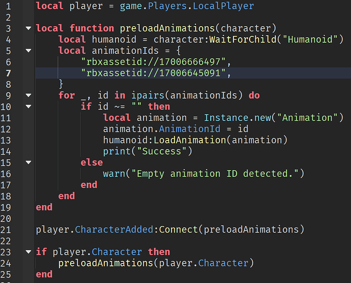 Trying To Pre Load Animations Scripting Support Developer Forum