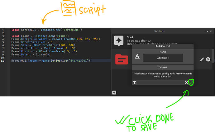 Shortcuts Creating And Saving Internal Script Commands Plugin