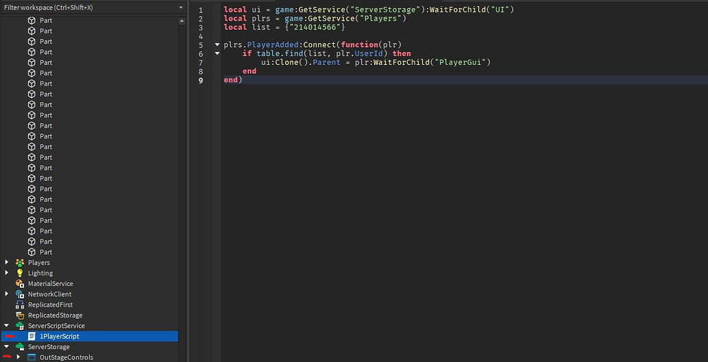 How Do I Make A GUI Only Visible To A Certain Players Name Scripting Support Developer