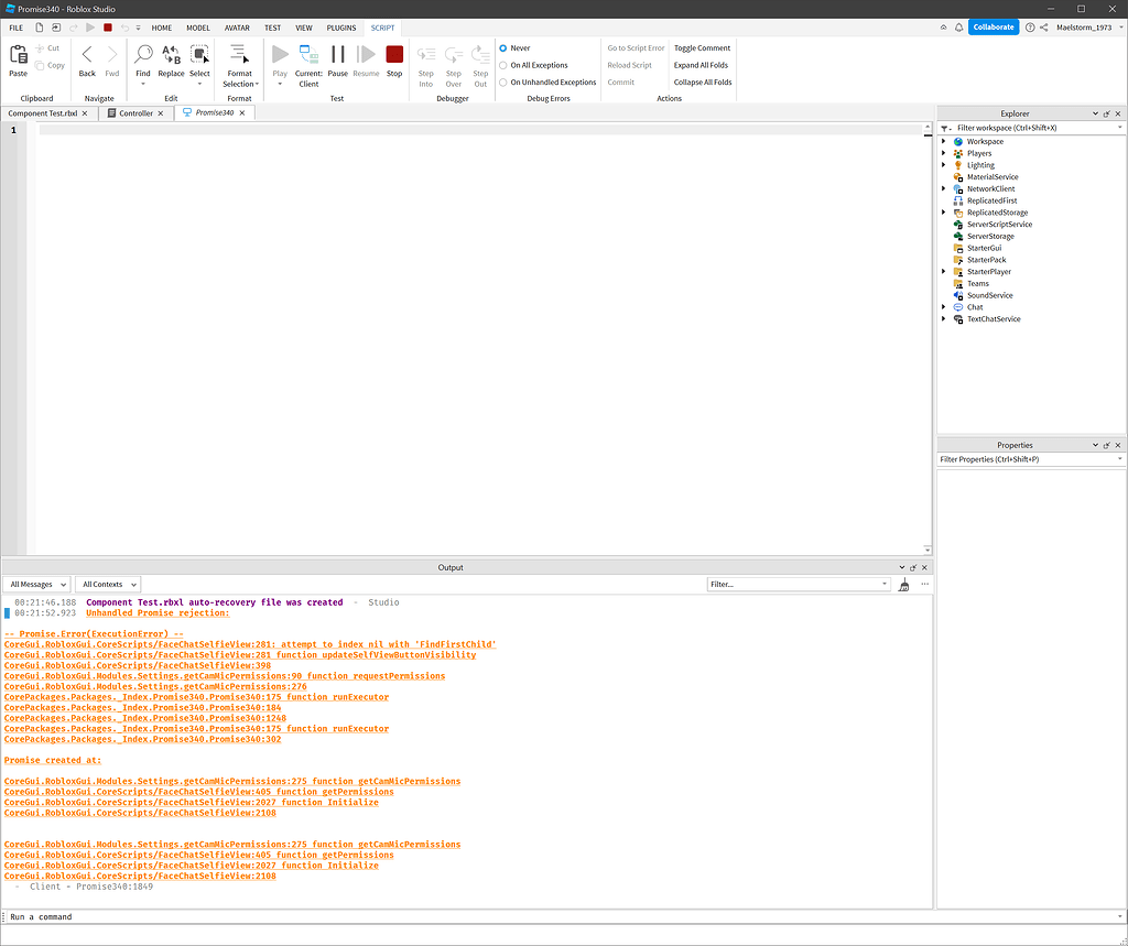 Warning Intermittently Prints In Output About A Rejected Promise In