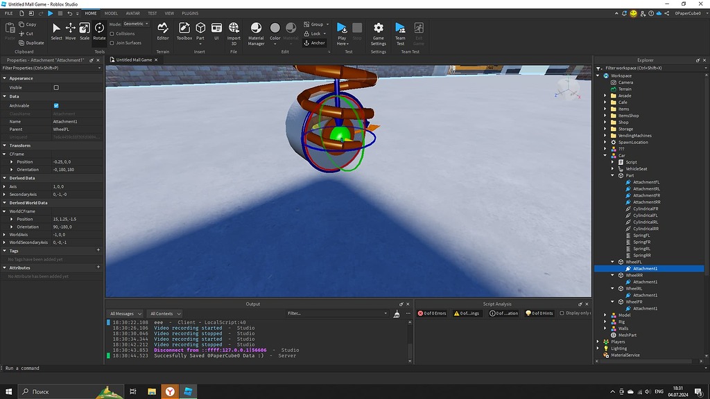Wheels Rotating In Different Directions Scripting Support Developer