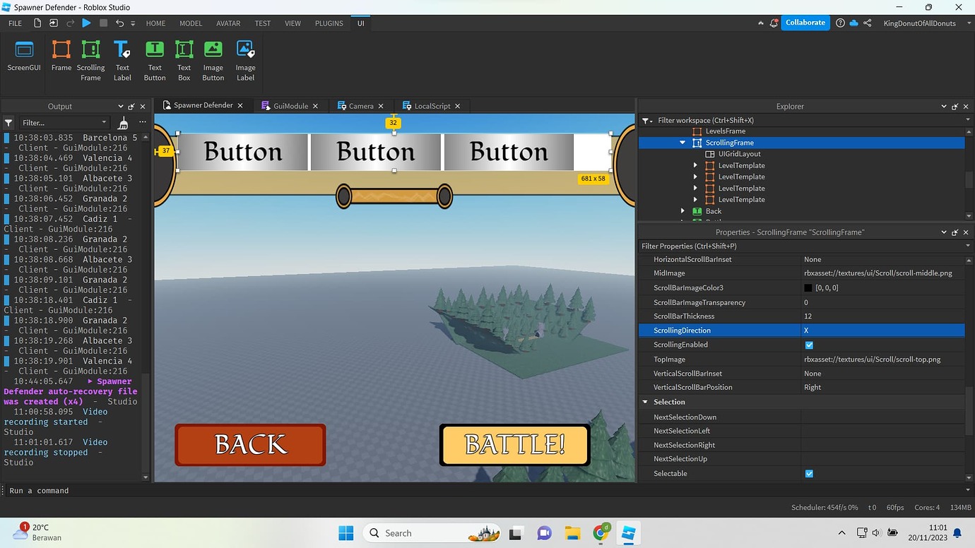 Trying To Make My Own Scrolling Frame But Ui Is Clipping Scripting Support Developer Forum
