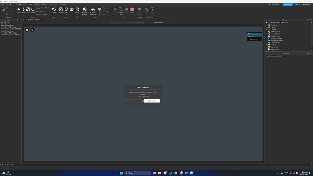 There Was A Problem Receiving Data Please Reconnect Error Code 260