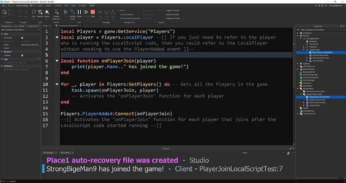 PlayerAdded Function Won T Work Scripting Support Developer Forum