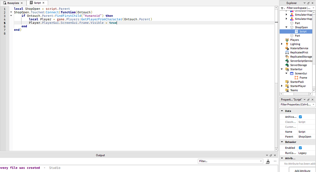 When Touching Part Why Isnt Frame Opening Scripting Support