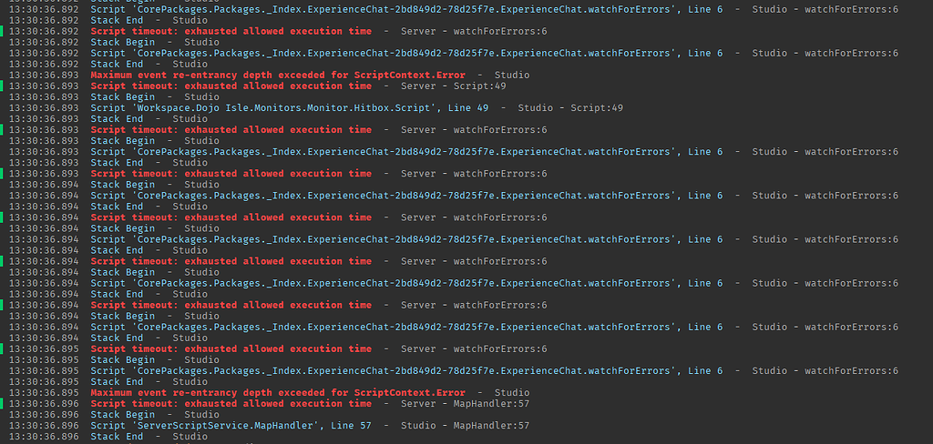 Built In Roblox Script Causes Script Timeout Exhausted Allowed