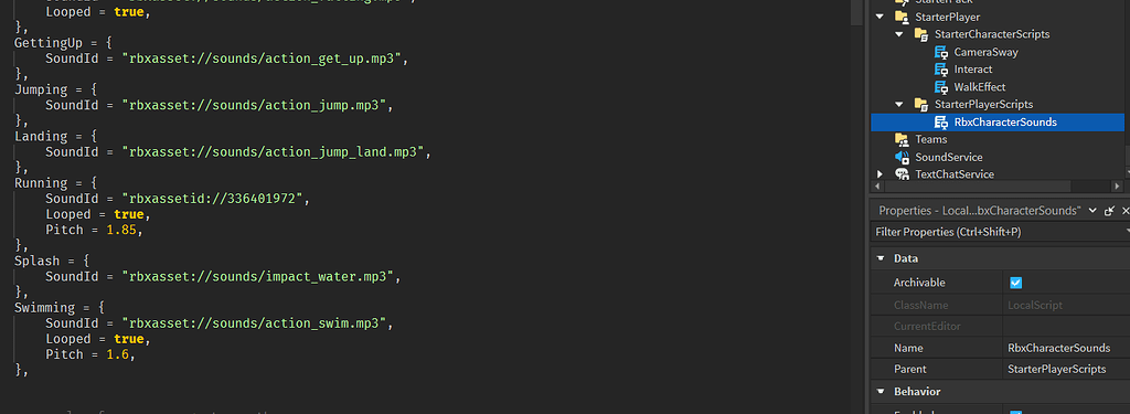 Need Help Changing Footstep Sounds Scripting Support Developer