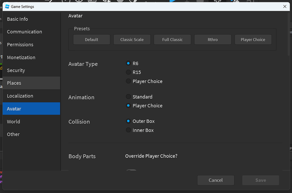 R15 Characters Spawning Inside R6 Game In Studio Game Design Support