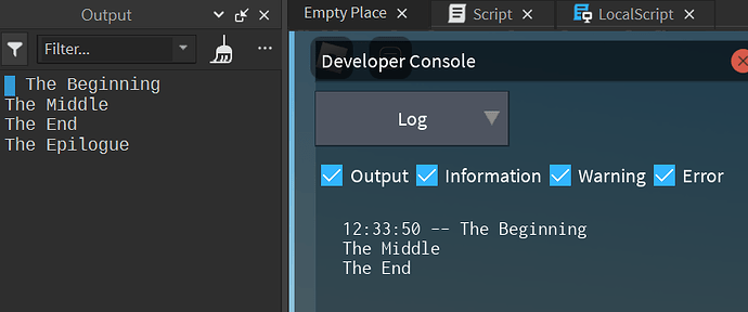 Developer Console Sometimes Fails To Display The Last Line Of Multiline
