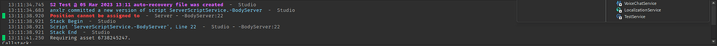 Can T Be Assigned To ERROR Scripting Support Developer Forum Roblox
