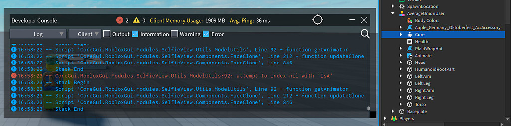 Changing Humanoid S Name Leads To Corescript Errors Studio Bugs