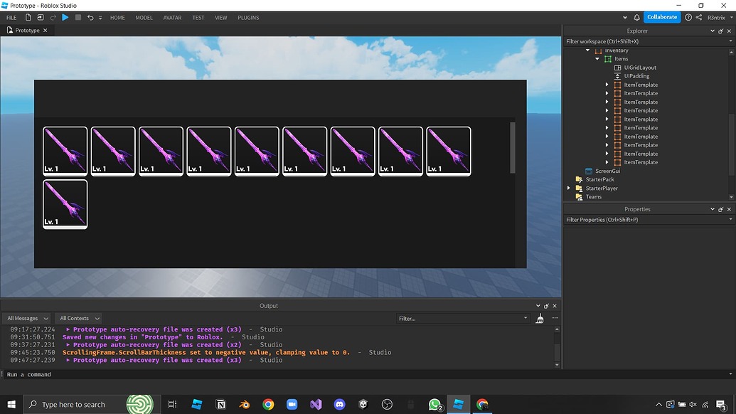 How To Fully Fill The Horizontal Space Of A Scrolling Frame Using