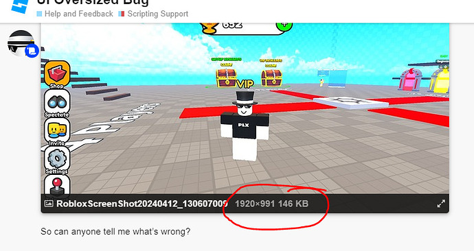 UI Oversized Bug Scripting Support Developer Forum Roblox