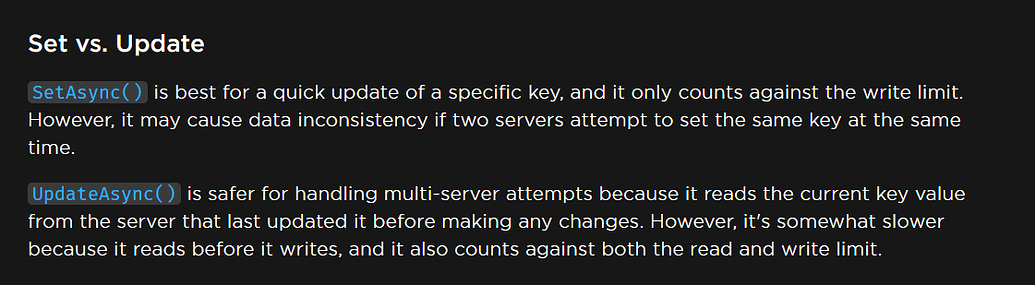 DataStore Experience Limits Vs Server Limits Scripting Support