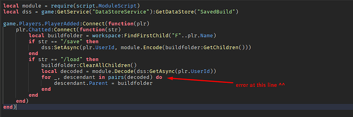 Loading Parts With Datastore Wont Work Scripting Support Developer