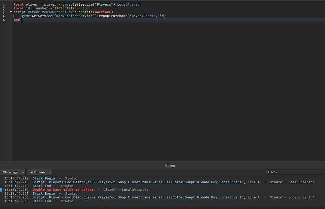 Why Is This Script Not Working Scripting Support Developer Forum Roblox