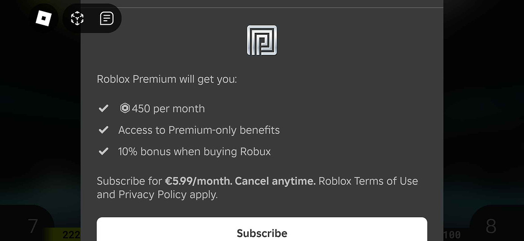 The In Experience Premium Purchase Prompt Is Too Big For Some Mobile