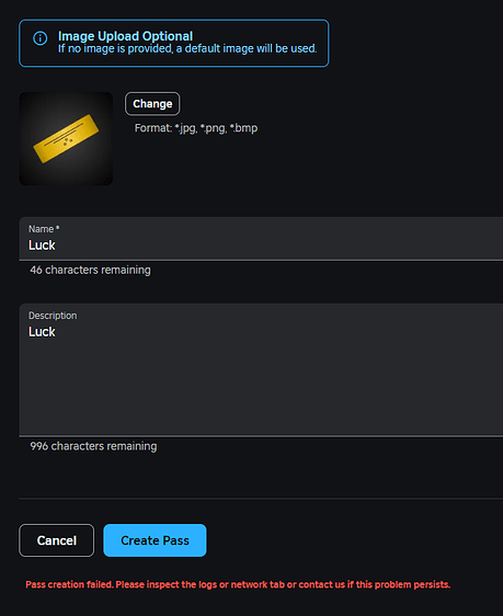 Issue Uploading Gamepass To Roblox Error Code 403 Forbidden