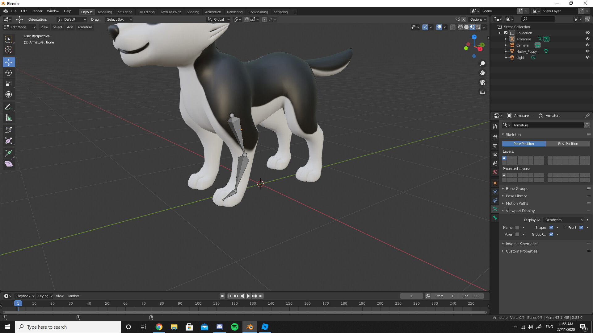 Importing Mesh With Bones Didn T Bring Bones Over To Studio Building