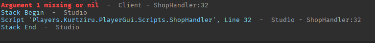 Argument 1 Missing Or Nil Scripting Support Developer Forum Roblox