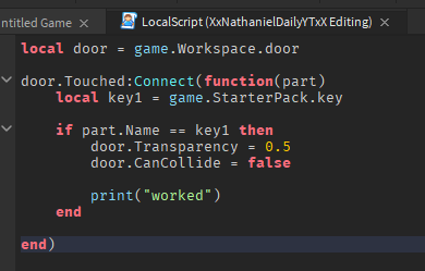 Touched Event Activated When Certain Part Touches Scripting Support