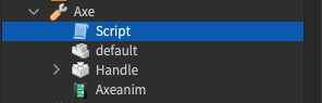Animation For My Axe Is Not Working Scripting Support Developer