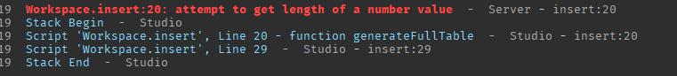 Generating A Table With Lots Of Keys Scripting Support Developer