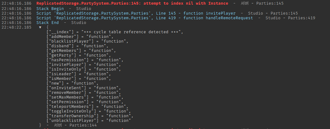 OOP Party System Issue Scripting Support Developer Forum Roblox