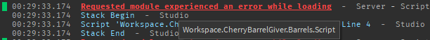 Requested Module Experienced An Error While Loading Scripting Support