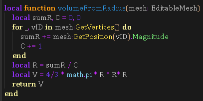 How To Get Volume Of An EditableMesh Scripting Support Developer