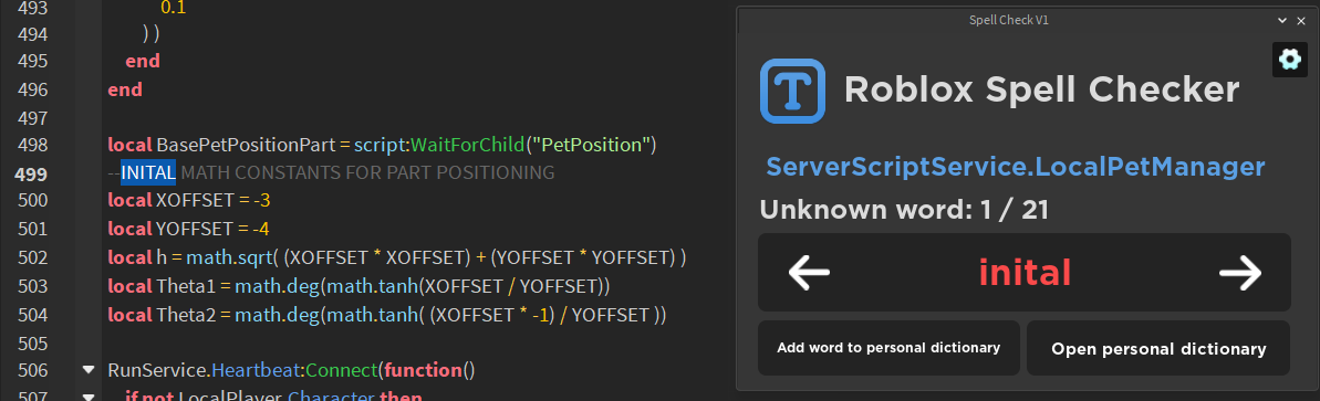 Roblox S First Script Spell Checker Plugin Community Resources