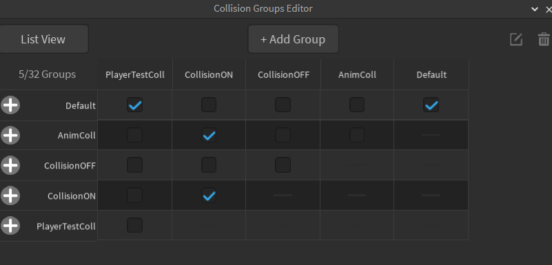 Collision Groups Have A Strange Behavior Scripting Support