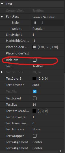 TextBox Rich Text Scripting Support Developer Forum Roblox