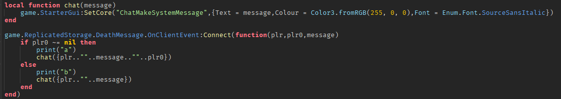 Messages Not Sending Scripting Support Developer Forum Roblox