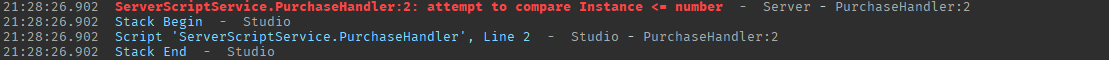 Attempt To Compare Instance
