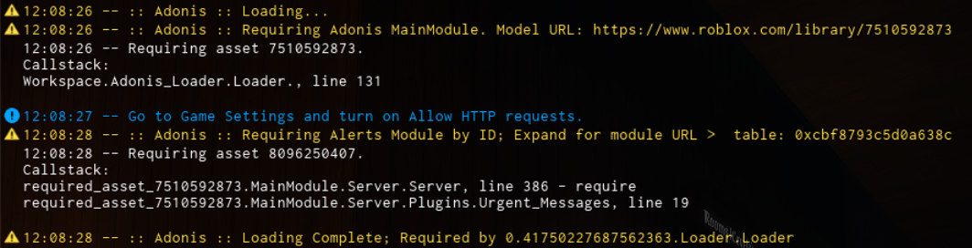 Help With Adonis Loader General Support Scripting Support Developer
