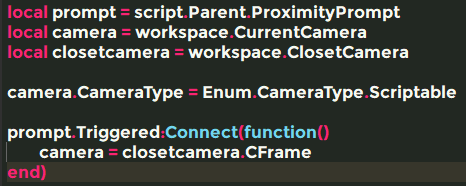 Camera Change On ProximityPrompt Trigger Scripting Support