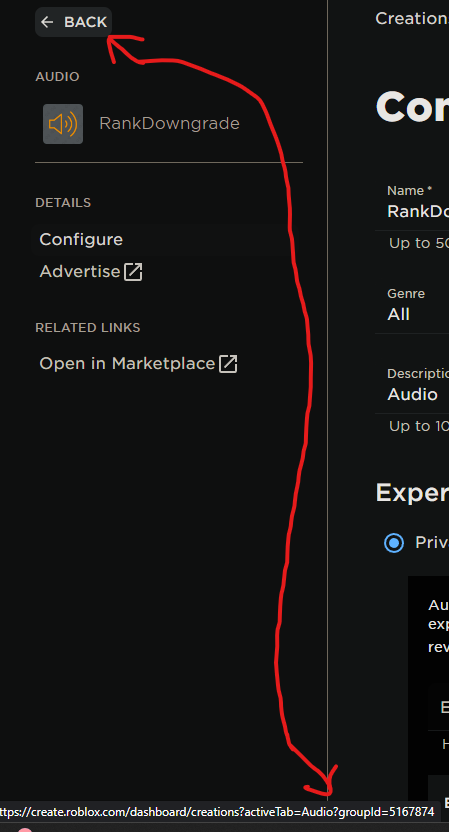 Asset Configuration Page Back Button Incorrectly Passes Parameters For