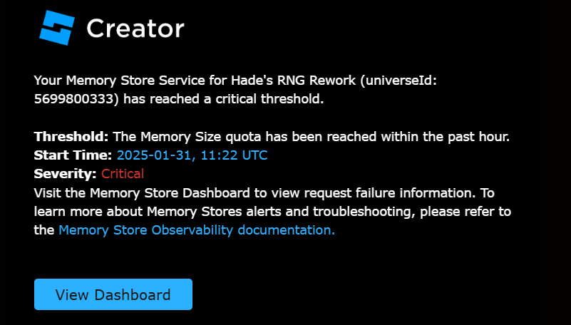 Memory Store Quota Usage Scripting Support Developer Forum Roblox