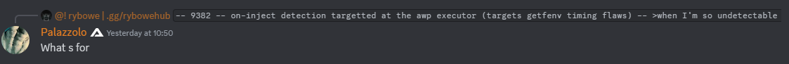 AWP Injection Detection Hook Detection Infinite Yield Detection Dex