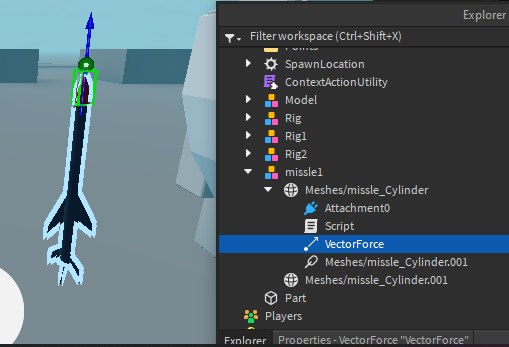 VectorForce Not Working For My Model Building Support Developer