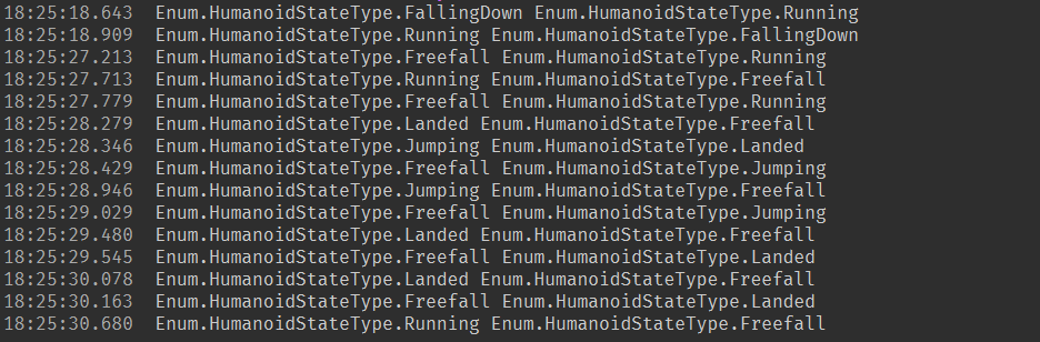 Humanoid StateChanged Doesn T Print Out Jumping Accurate Scripting
