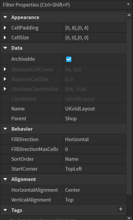 UIGridLayout Won T Center Objects Game Design Support Developer