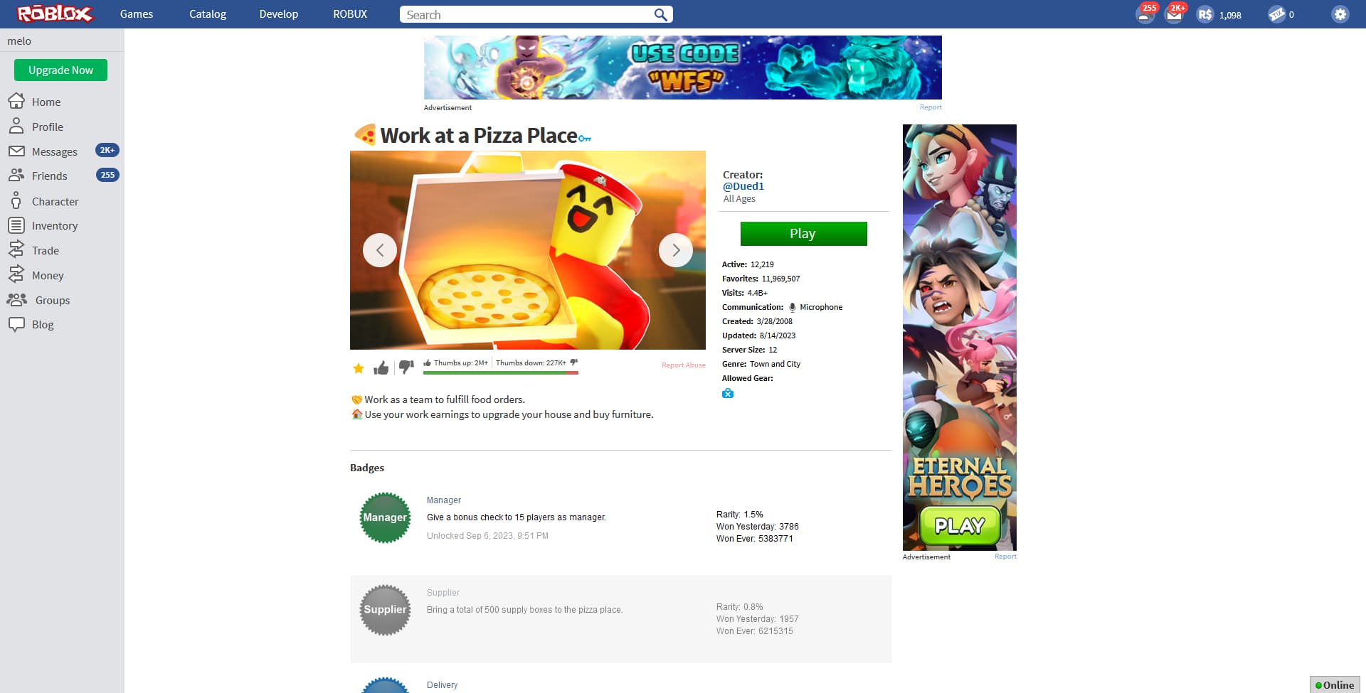 Esque Roblox A Css Theme That Attempts To Restore The Legacy Website Community