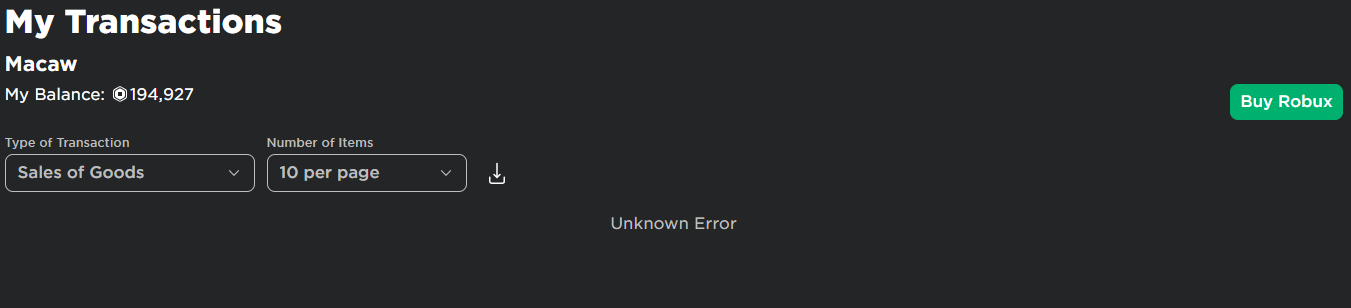 My Transactions Purchases And Sales Of Goods Produces An Error