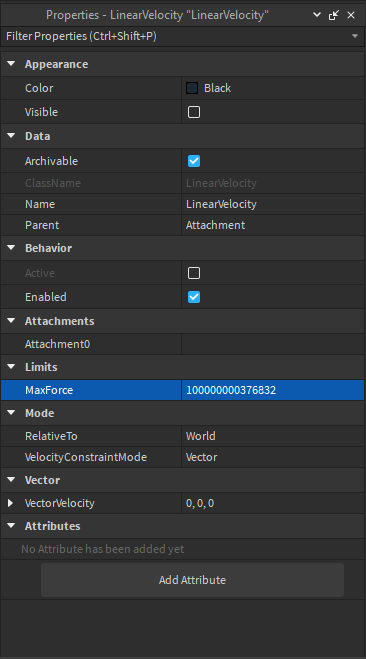 I Can T Get My Missile To Move Using Linear Velocity Scripting